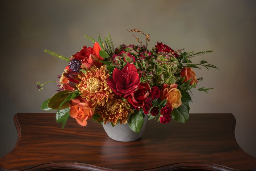 ANA Fresh Flower Arrangement in Bold Autumn Colors - Robin Wood Flowers