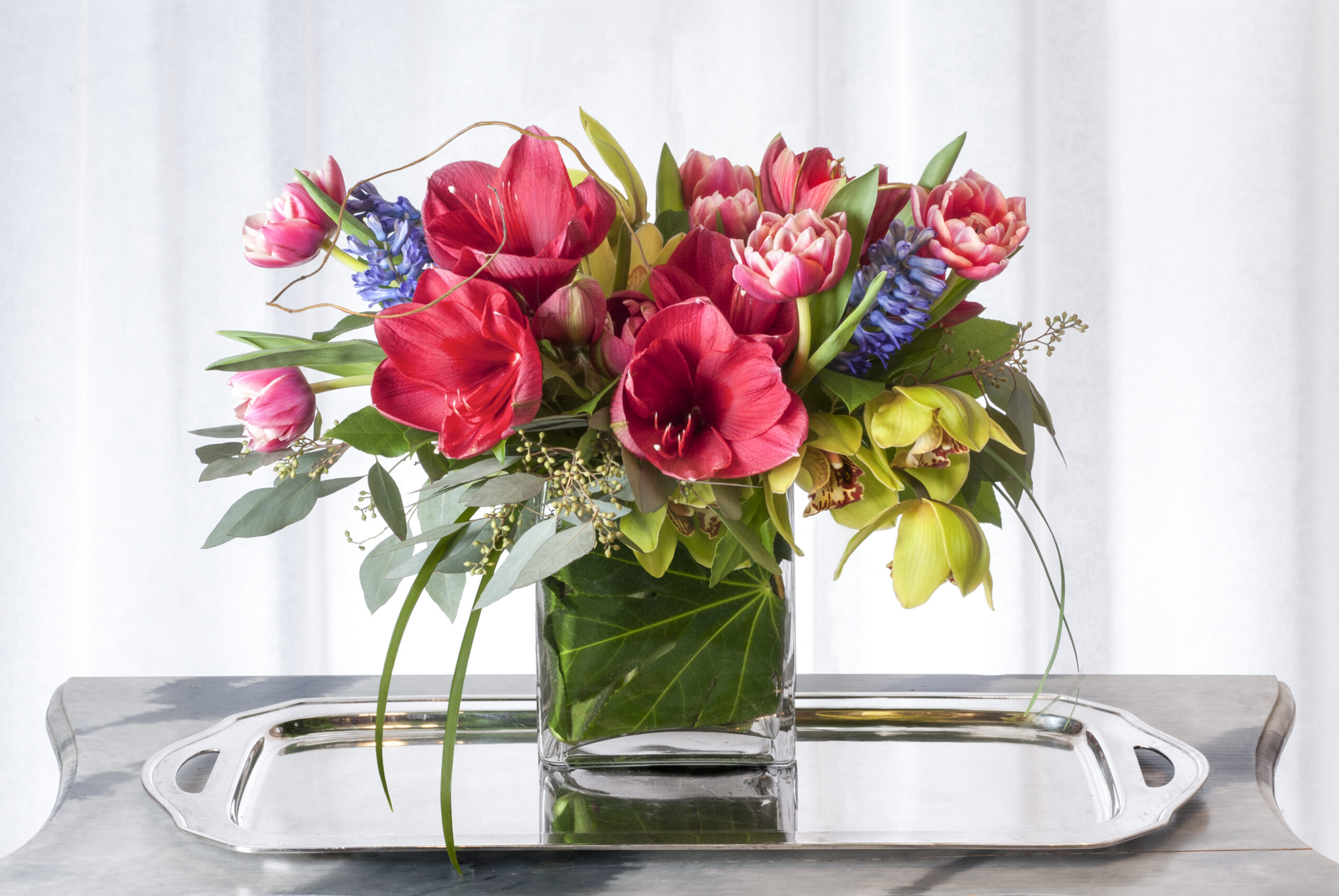 ADELINE Bright Pink and Periwinkle Spring Flowers Valentine - Robin ...